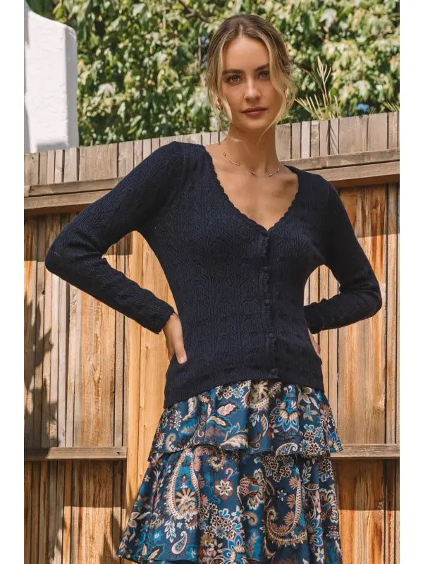 Mrs. Prince Sweater in Navy – Macy Gray Boutique